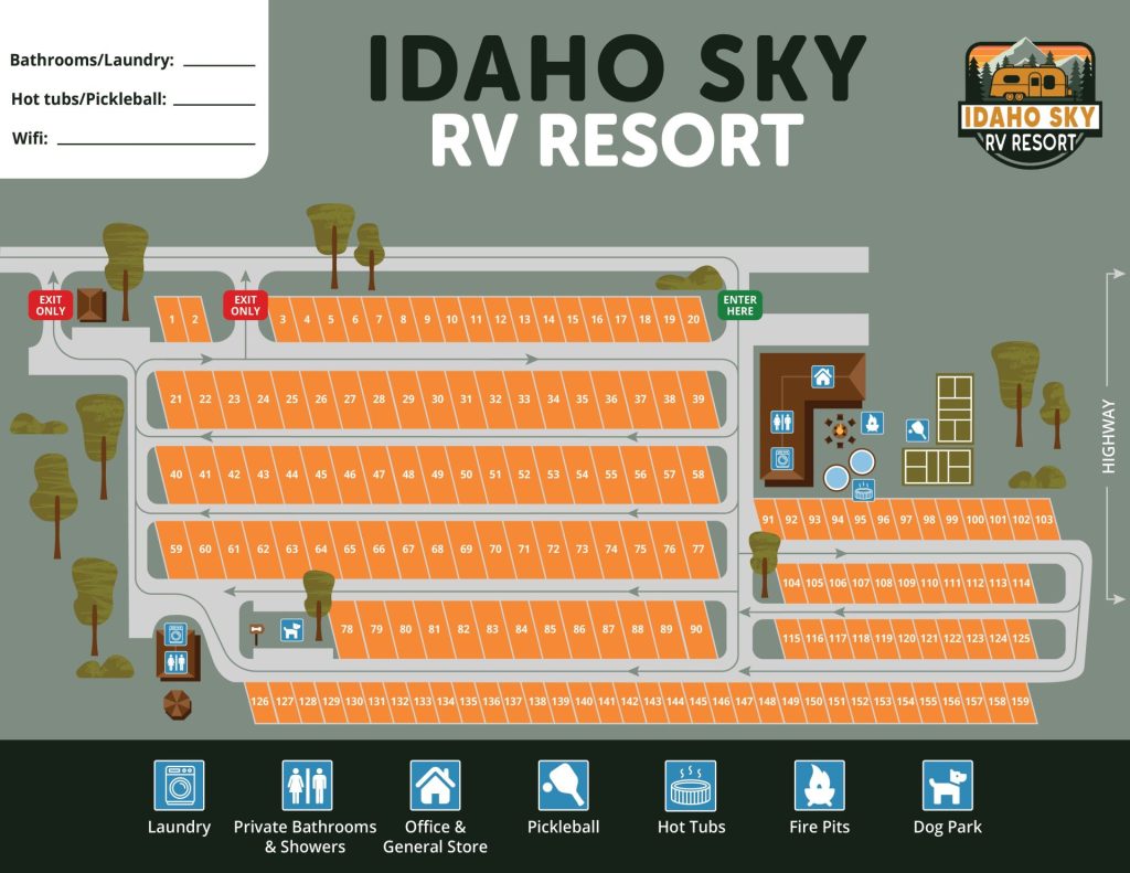 Park Map | Idaho Sky RV Resort